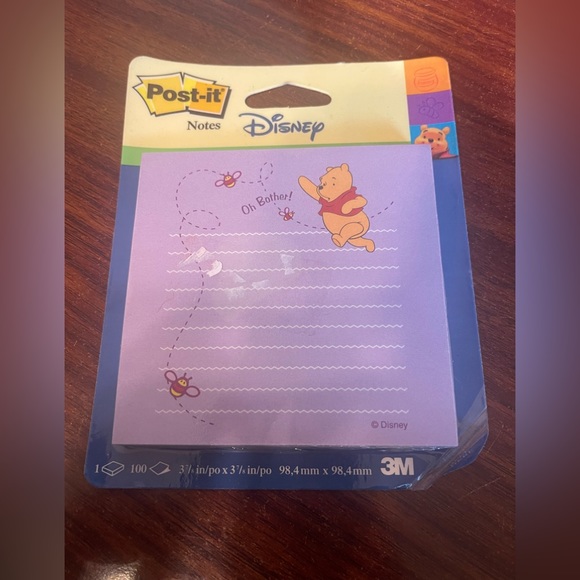 Disney | Office | 3m Postit Notes Disney Winnie The Pooh Lined Purple 3 ...